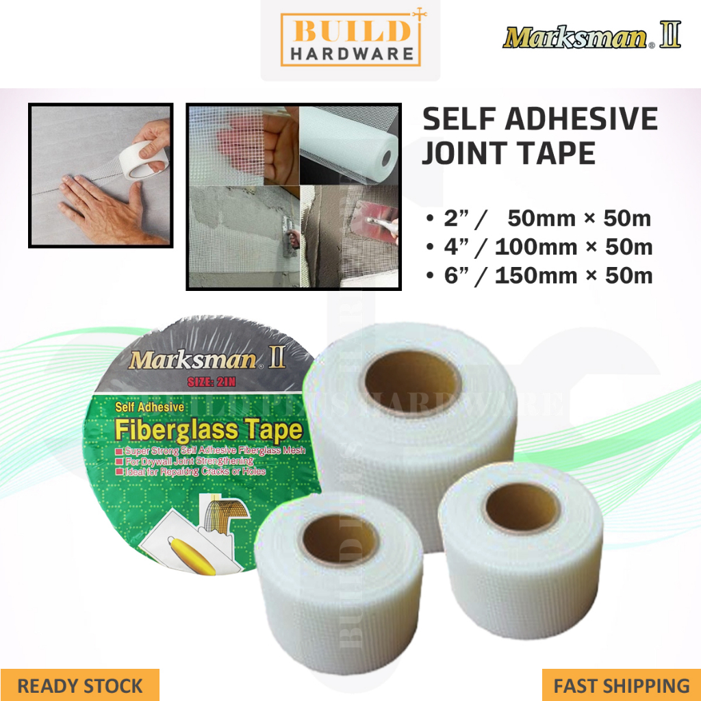 MARKSMAN II 2"/4"/6" Self Adhesive Fiberglass Joint Tape Mesh 纤维自粘带 ...