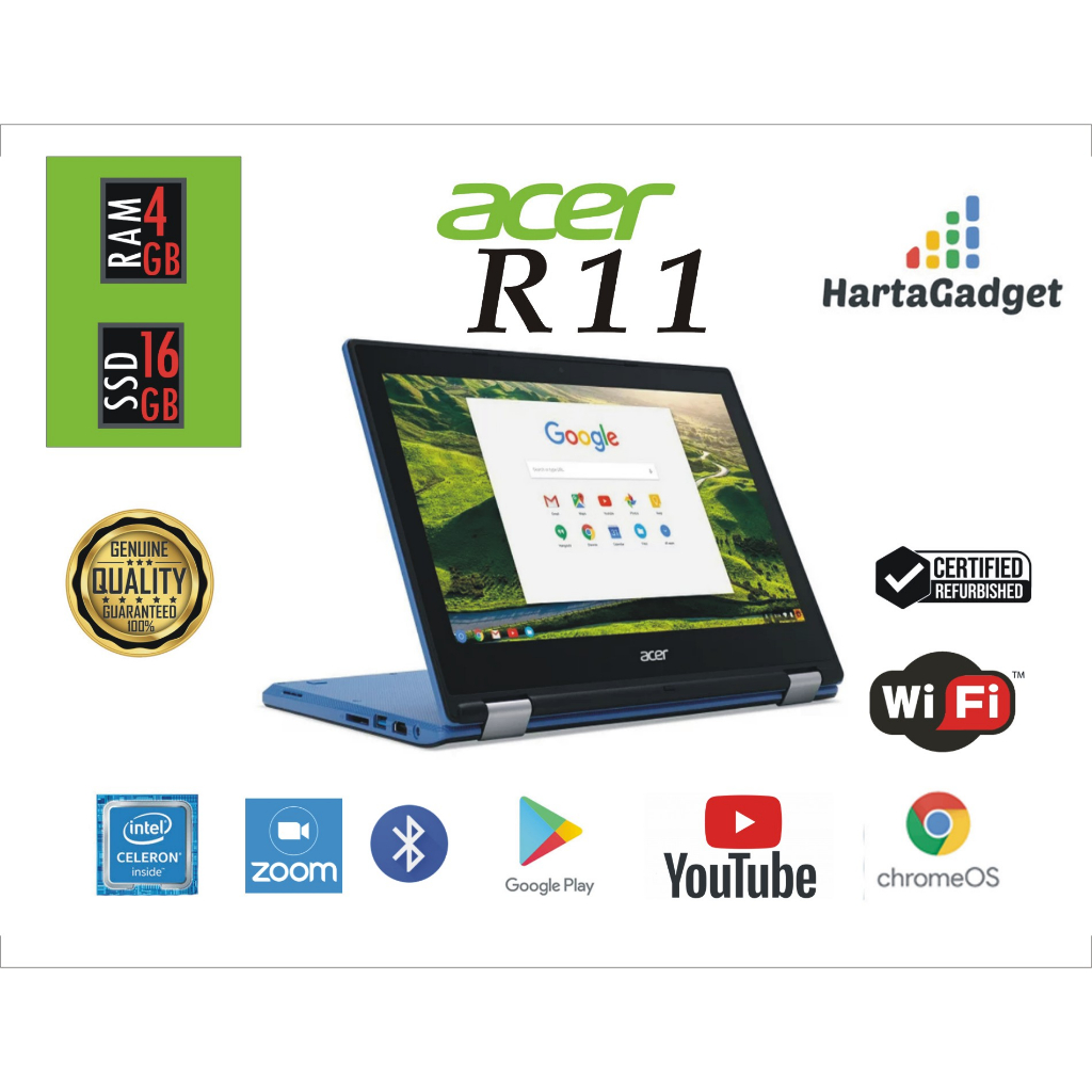 ACER R11 Touchscreen 2in1 Chromebook | 4GB RAM [REFURBISHED] | Shopee Malaysia