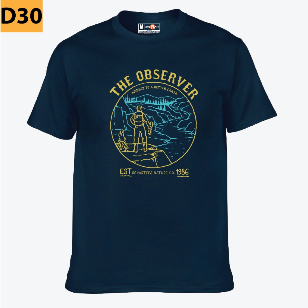 The Observer - Graphic Tee [XS-6XL] - 100% Cotton/Microfiber - Navy ...