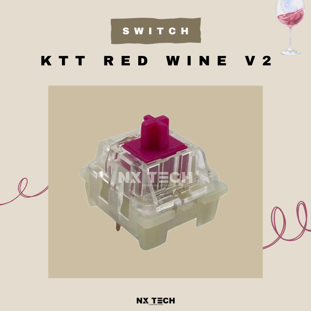 KTT Red Wine V2 3 pin Linear Switch for mechanical keyboard | Shopee Malaysia