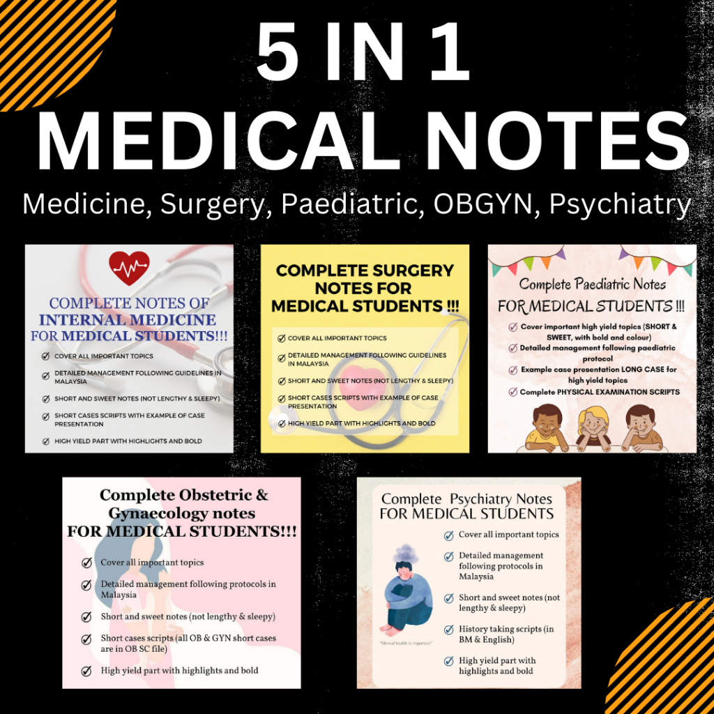 5 in 1 Medical notes for MEDICAL STUDENTS (internal medicine, surgery ...