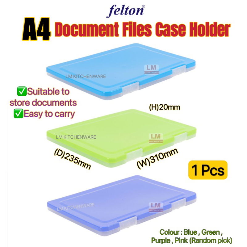 FELTON A4 DOCUMENT HOLDER / A4 PLASTIC DOCUMENT FILES CASE HOLDER ...