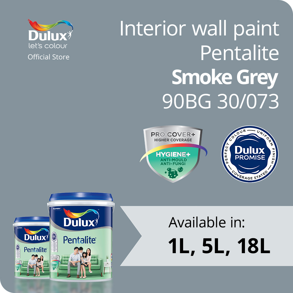 Dulux Pentalite Interior Wall Paint - Smoke Grey 90BG 30/073 | Shopee ...