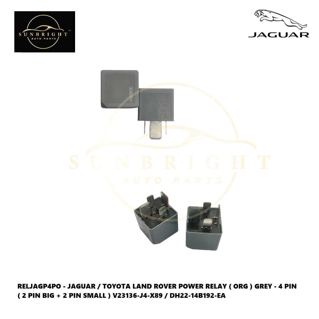 JAGUAR / TOYOTA LAND ROVER POWER RELAY ( ORG ) GREY - 4 PIN ( 2 PIN BIG ...