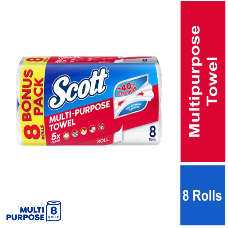 Scott Multi-Purpose Kitchen Towel 50's x 8 Rolls | Shopee Malaysia