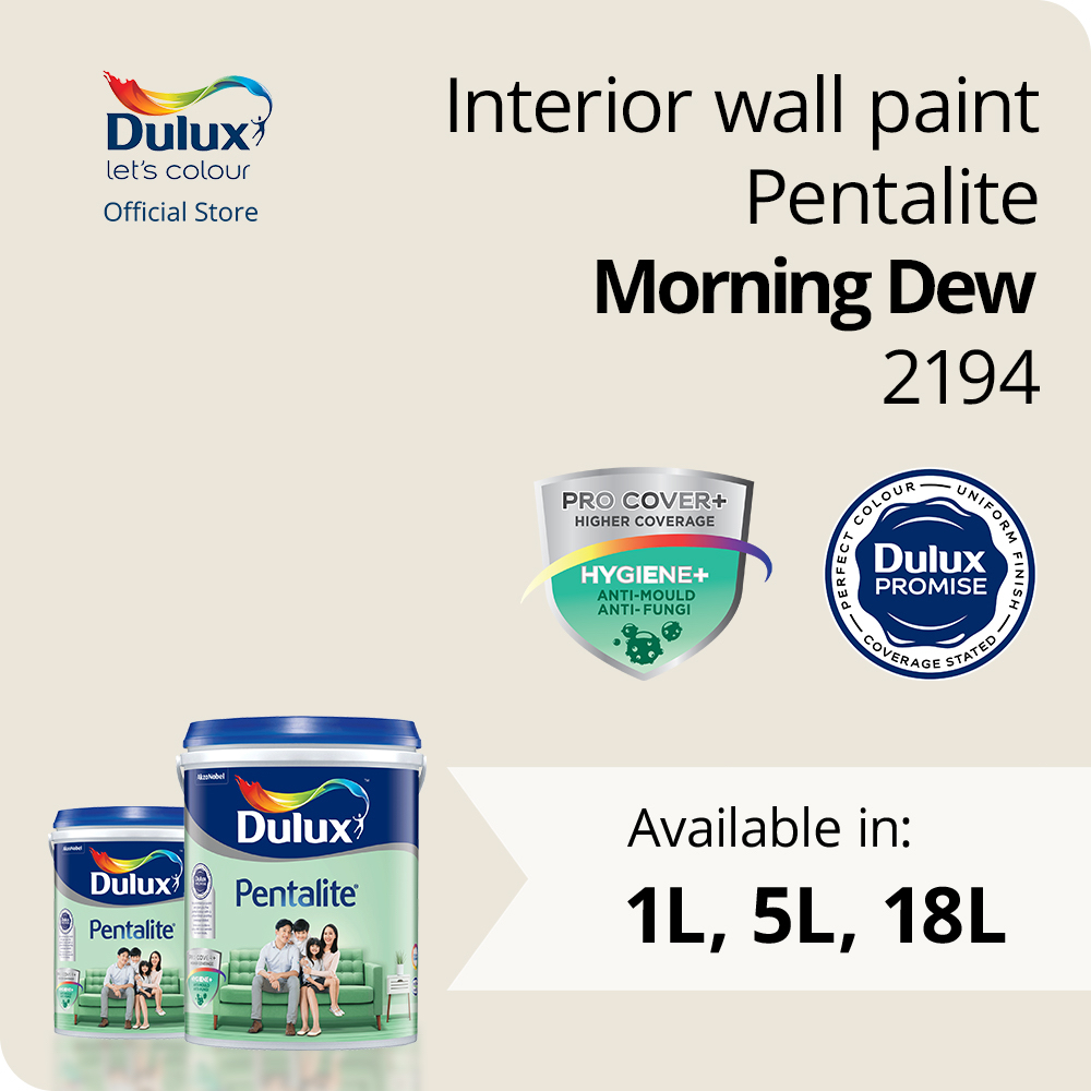Dulux Pentalite Interior Wall Paint - Morning Dew 2194 | Shopee Malaysia