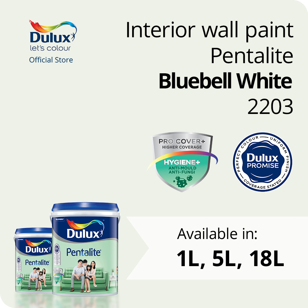 Dulux Pentalite Interior Wall Paint - Bluebell White 2203 | Shopee Malaysia