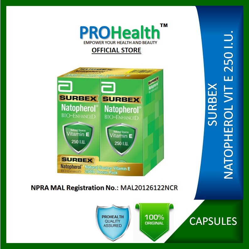 SURBEX NATOPHEROL VITAMIN E 250IU | Shopee Malaysia