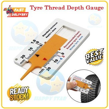 Tyre Tread Depth Gauge Meter Tire Checker Depthometer UKUR BUNGA TAYAR ...