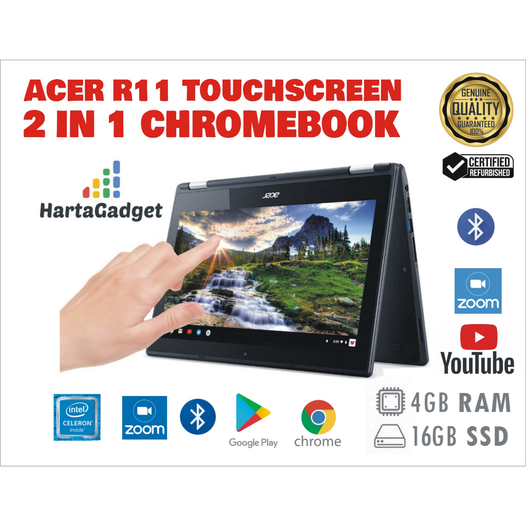 ACER R11 Touchscreen 2in1 Chromebook | 4GB RAM [REFURBISHED] | Shopee Malaysia