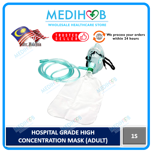 [HOSPITAL GRADE] Oxygen Mask with Reservoir Bag (High Concentration ...