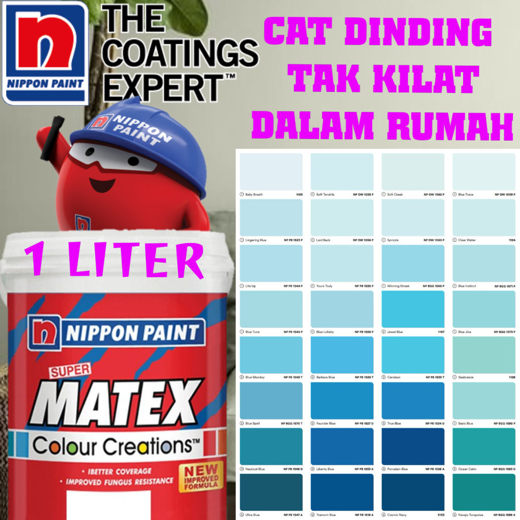 1 LITER NIPPON MATEX MATT FINISH COLOUR CREATIONS /CAT DINDING DALAM ...