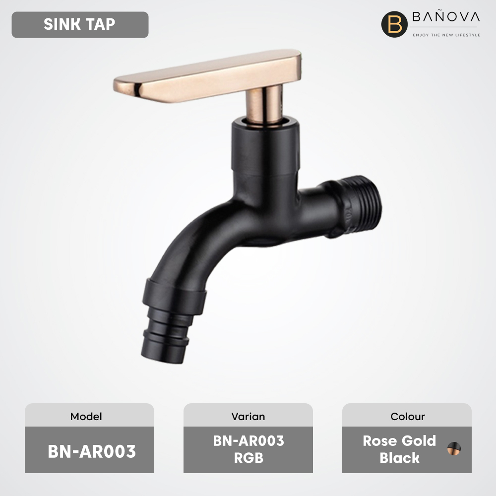 BANOVA SUS 304 Stainless Steel Bathroom Basin Tap Bib Tap Two Way Tap ...
