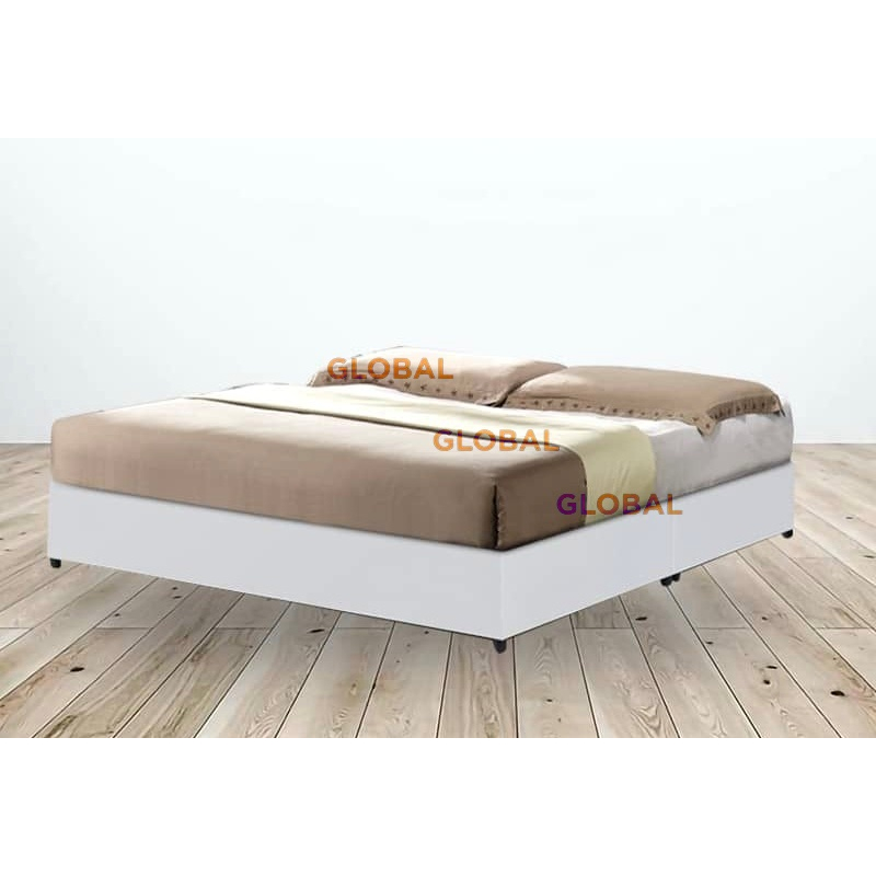 White Base Single Super Single Queen King Bed Katil Divan Bed Foam ...