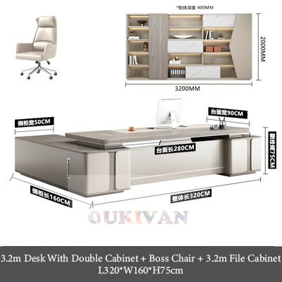 Boss Office Desk Meja Pejabat Luxury Office Table With Double Side ...