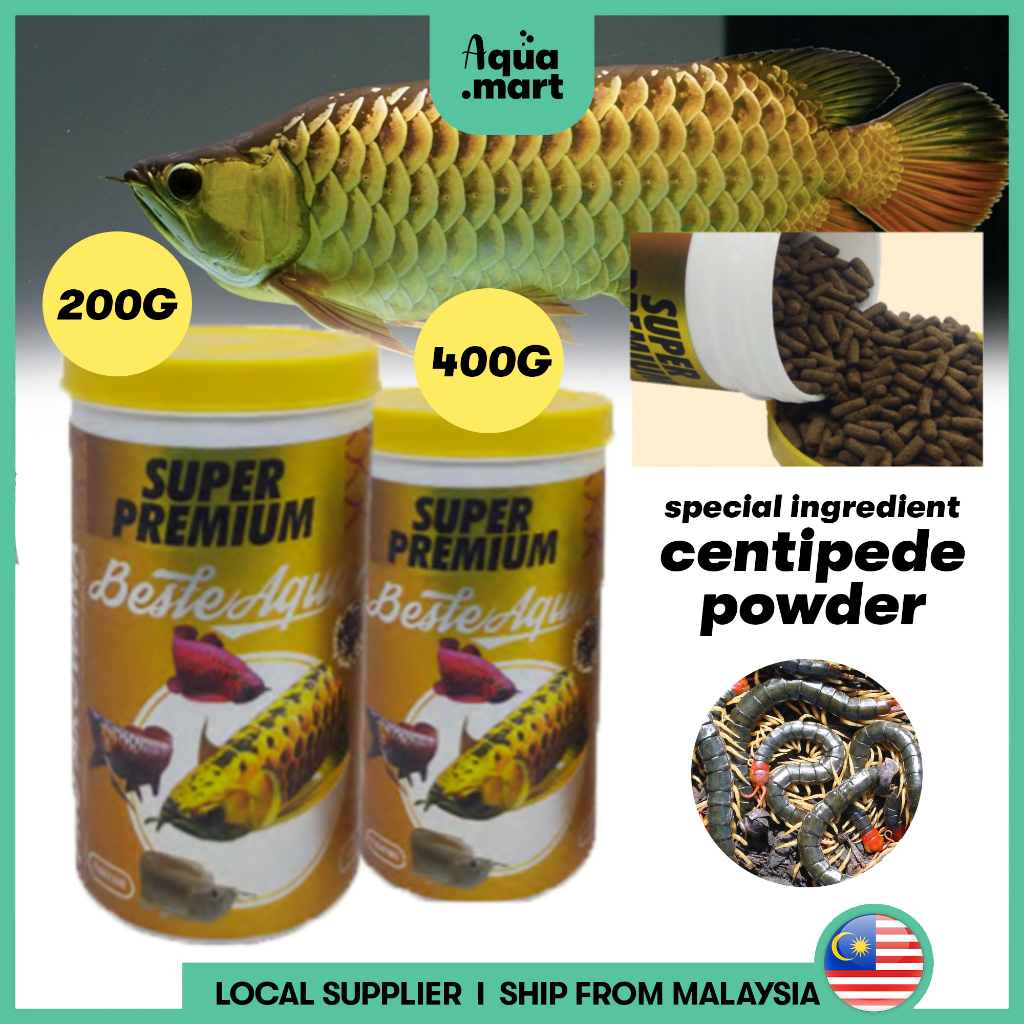 Pro Arowana Floating Centipede Powder Besta Aqua Super Premium Fish ...