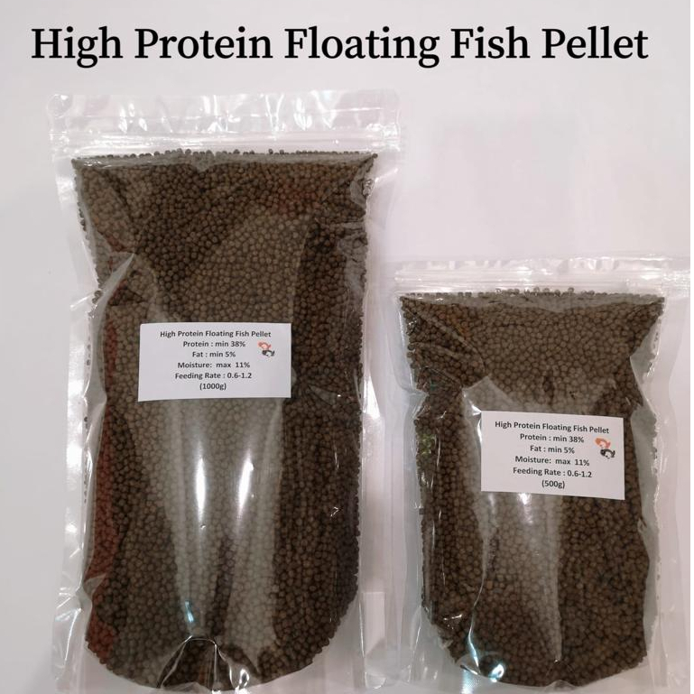 High Protein Floating Fish Pellet/ 高蛋白质上浮颗粒鱼饲料适用于金鱼，鲤鱼以及所有观赏鱼 | Shopee ...