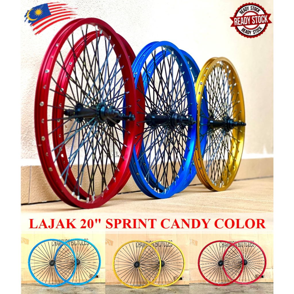 New arrival! 20" RIM Alloy CANDY Color Wheelset Motor spokes (SEPASANG ...