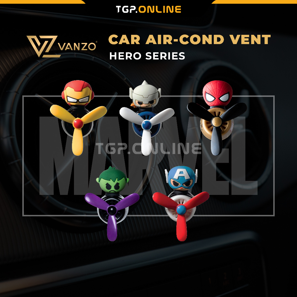 Vanzo x Marvel Hero Series Car Vent Perfume ( Iron Man Captain America ...