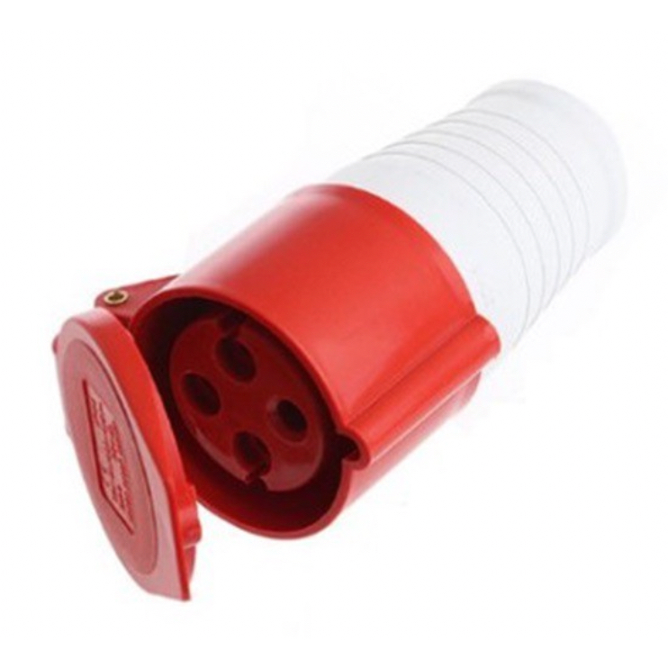 Ip66 3pin 4pin 5pin Industrial Commando Plug Connector Wall Socket 16a 32a 63a Red Blue