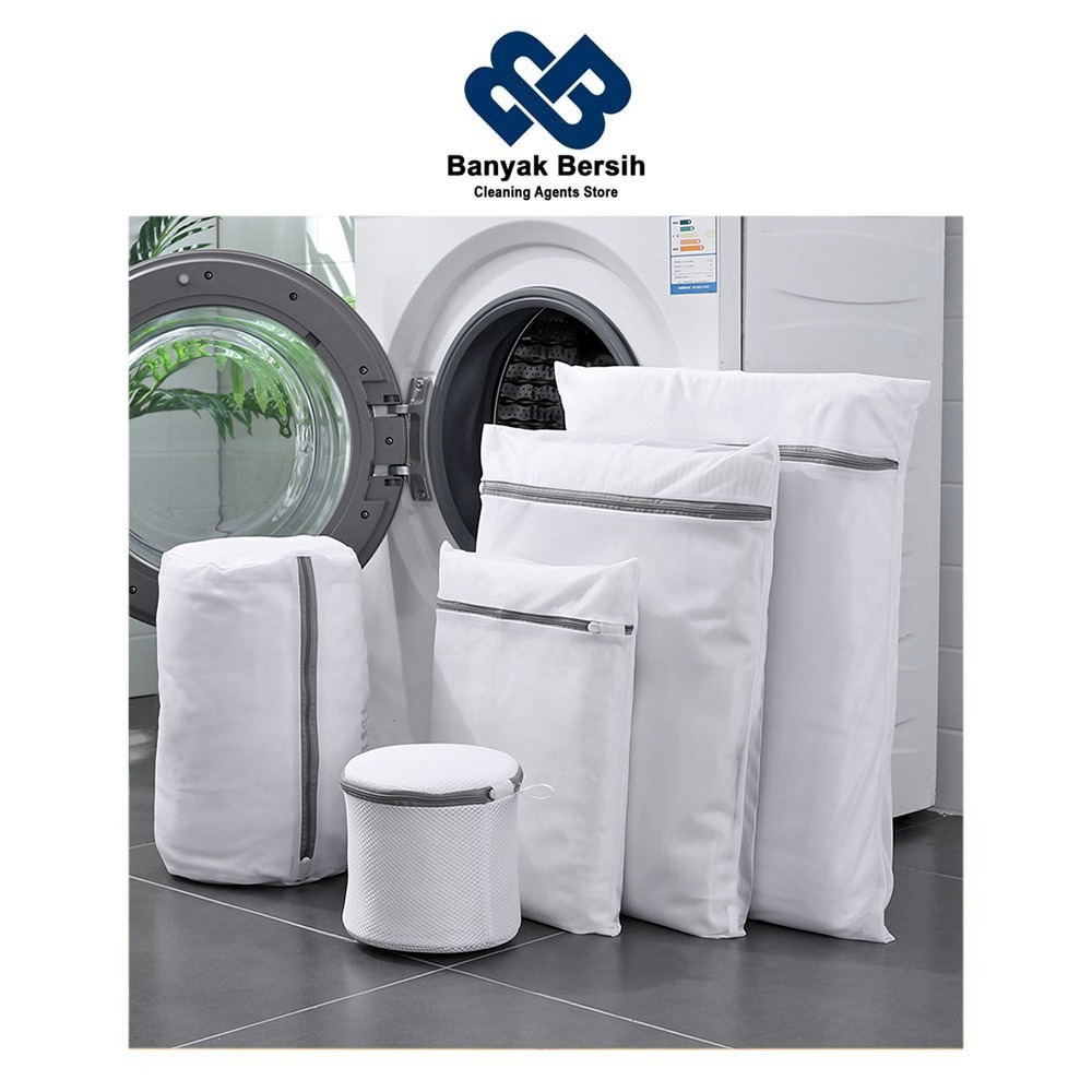 BANYAK BERSIH Thickened Fine Mesh Laundry Zipper Laundry Net Dobi ...