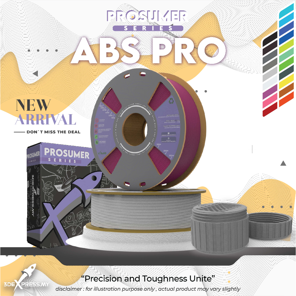 ABS PRO 3D FILAMENT 1KG - PROSUMER Series (Solid Color) | Shopee Malaysia