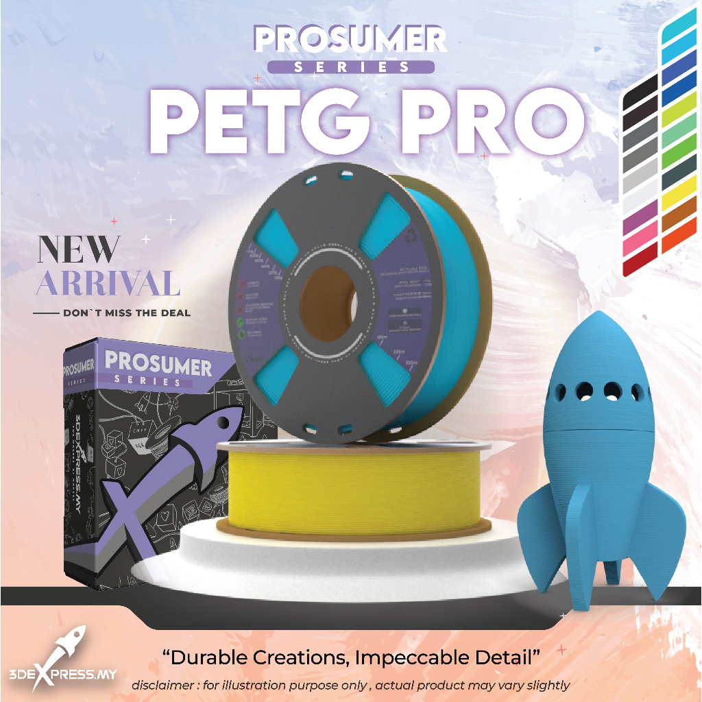 PETG PRO 3D FILAMENT 1KG - PROSUMER Series (Solid Color) | Shopee Malaysia