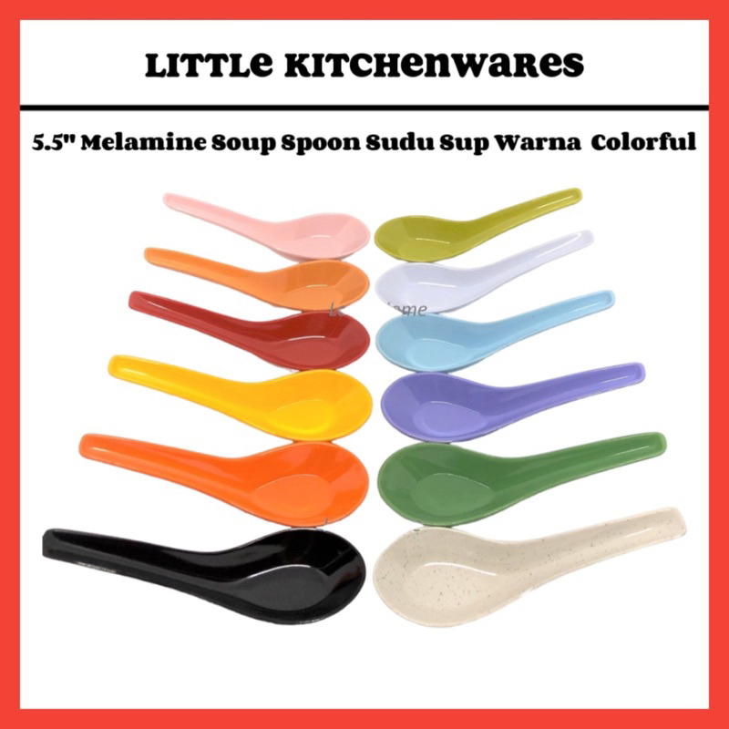 5.5'' Melamine Soup Spoon Sudu Sup Warna Makan Minum Dapur Colorful ...