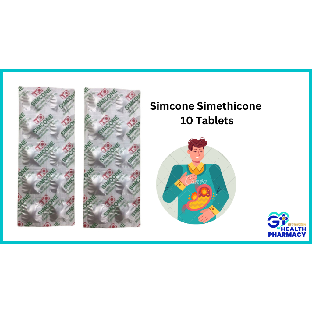Simcone 80mg Ubat Simethicone Angin Perut /Kembung / Sendawan Kunyah ...