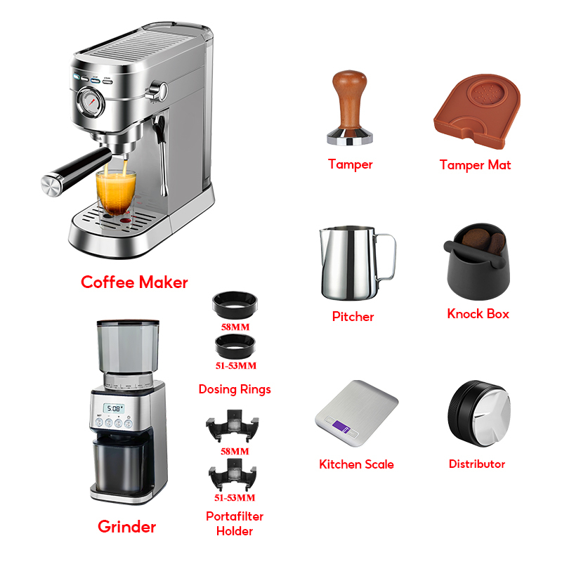 LaHome Espresso Coffee Maker Machine 20 Bar Automatic Shot Off With ...