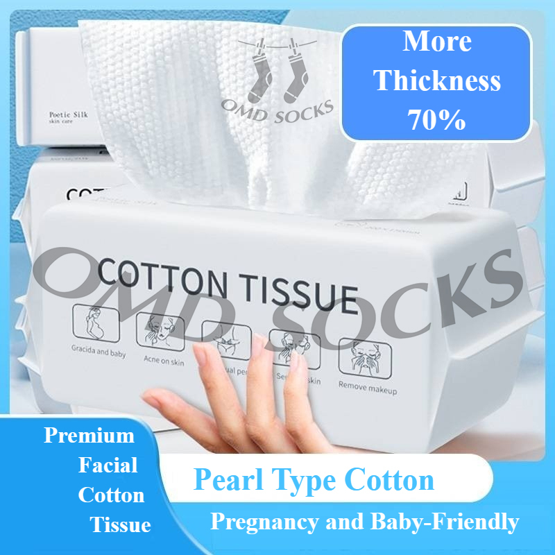 Disposable Facial Tissue Cotton Facial Towel Cotton Pad Kapas Muka Makeup Remover Wipe Tissue ...