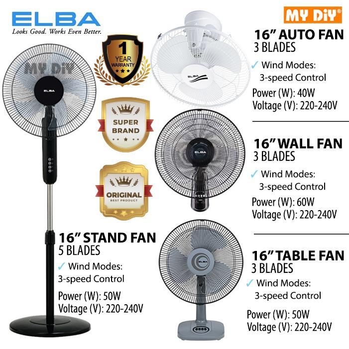 READY STOCK !!! ELBA 16" AUTO FAN / 16" REMOTE CONTROL WALL FAN / 16 ...