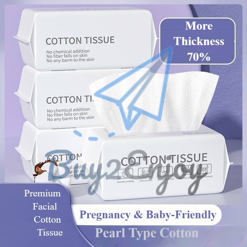 Disposable Facial Tissue Cotton Facial Towel Cotton Pad Kapas Muka Makeup Remover Wipe Tissue ...
