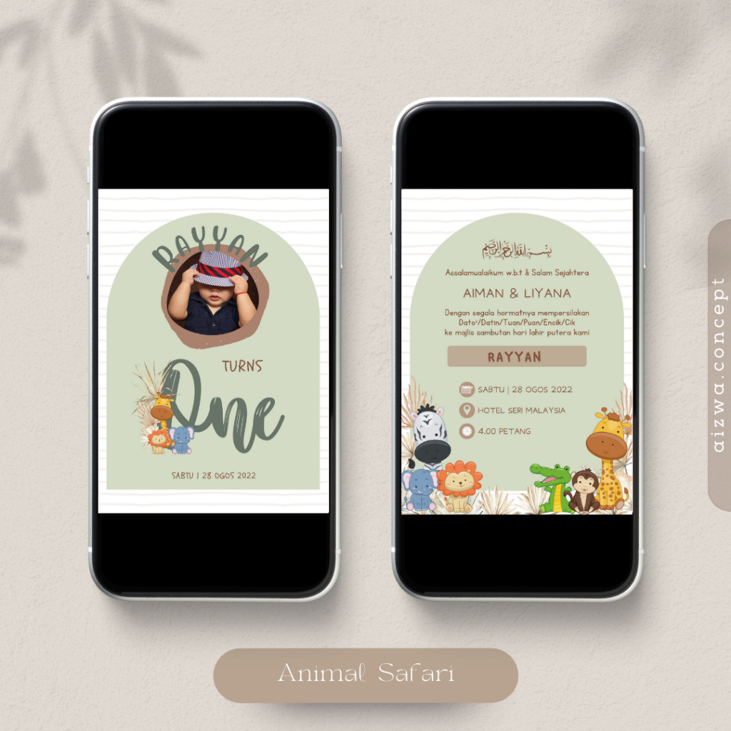 E-card invitation for birthday party, majlis aqiqah and majlis ...