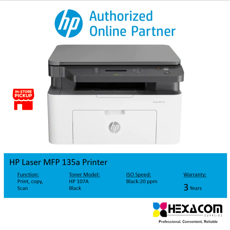 HP LaserJet MFP 135A/135W/136A/136W Printer Print Scan/Copy/Wireless | Shopee Malaysia