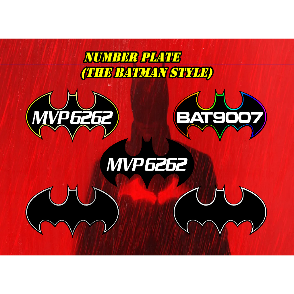 Batman Style Rear Number Plate (UNIVERSAL)( CRYSTAL NUMBER FANCY)(FREE ...