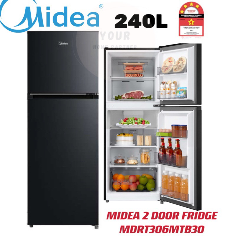 Midea 2 Door Fridge MDRT306MTB30 Gross 240L | Shopee Malaysia