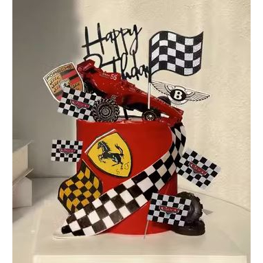 【𝐑𝐞𝐚𝐝𝐲 𝐒𝐭𝐨𝐜𝐤】F1 Race Sport Car Motorbike Series Logo Cake Topper ...