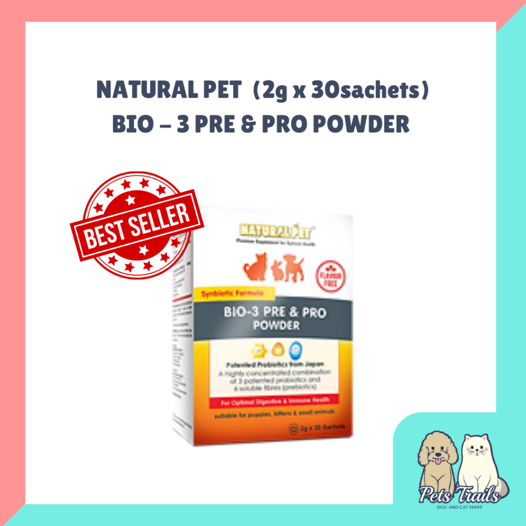 [NEW PRICE OCT] Natural Pet Probiotic Bio-3 Pre & Pro Powder 2g x 30 ...