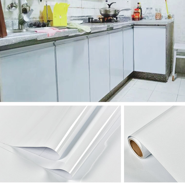 Thick Waterproof Glossy Kitchen Cabinet Wallpaper Wall Sticker TableTop ...