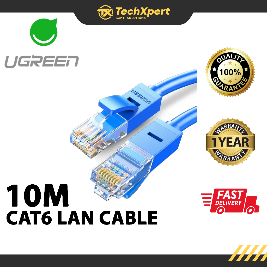 UGREEN CAT6 U/UTP NW102 ETHERNET PATCH CABLE GIGABIT RJ45 NETWORK WIRE ...