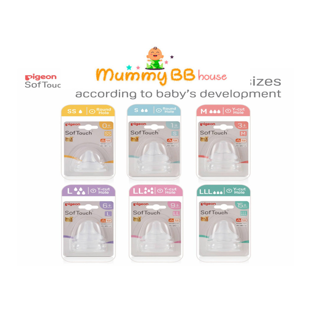 PIGEON SOFT TOUCH PERISTALTIC PLUS NIPPLE WIDE NECK TEAT | Shopee Malaysia