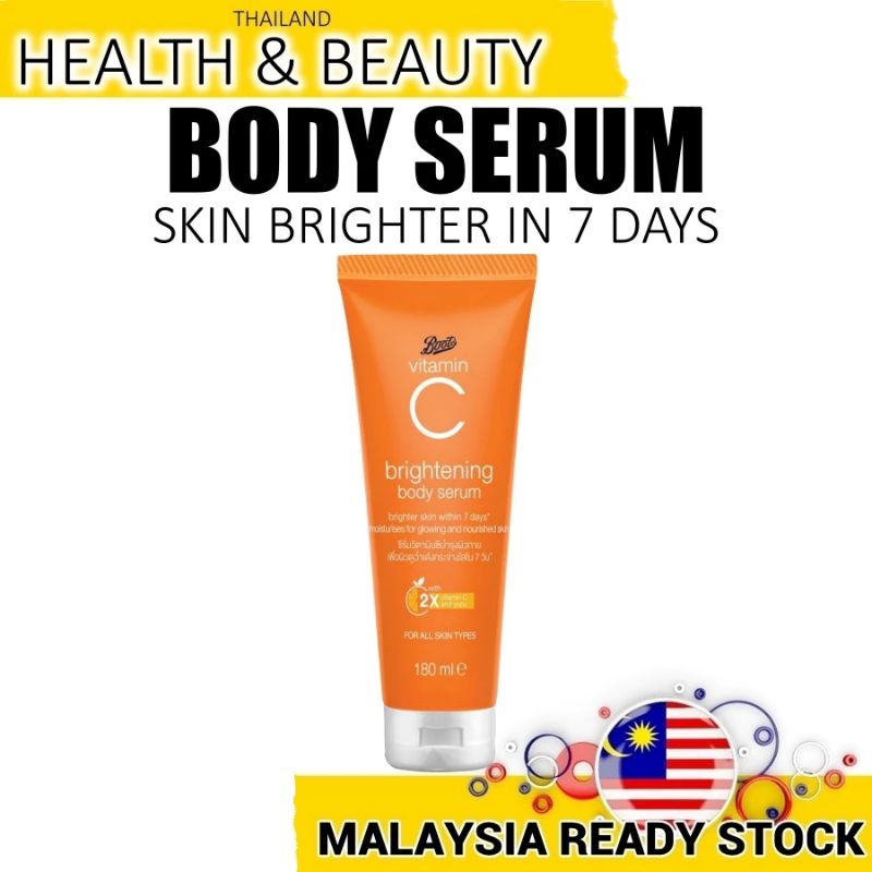 Body Serum Boots Vitamin C Brightening 180ML(New Ready Stock) | Shopee ...
