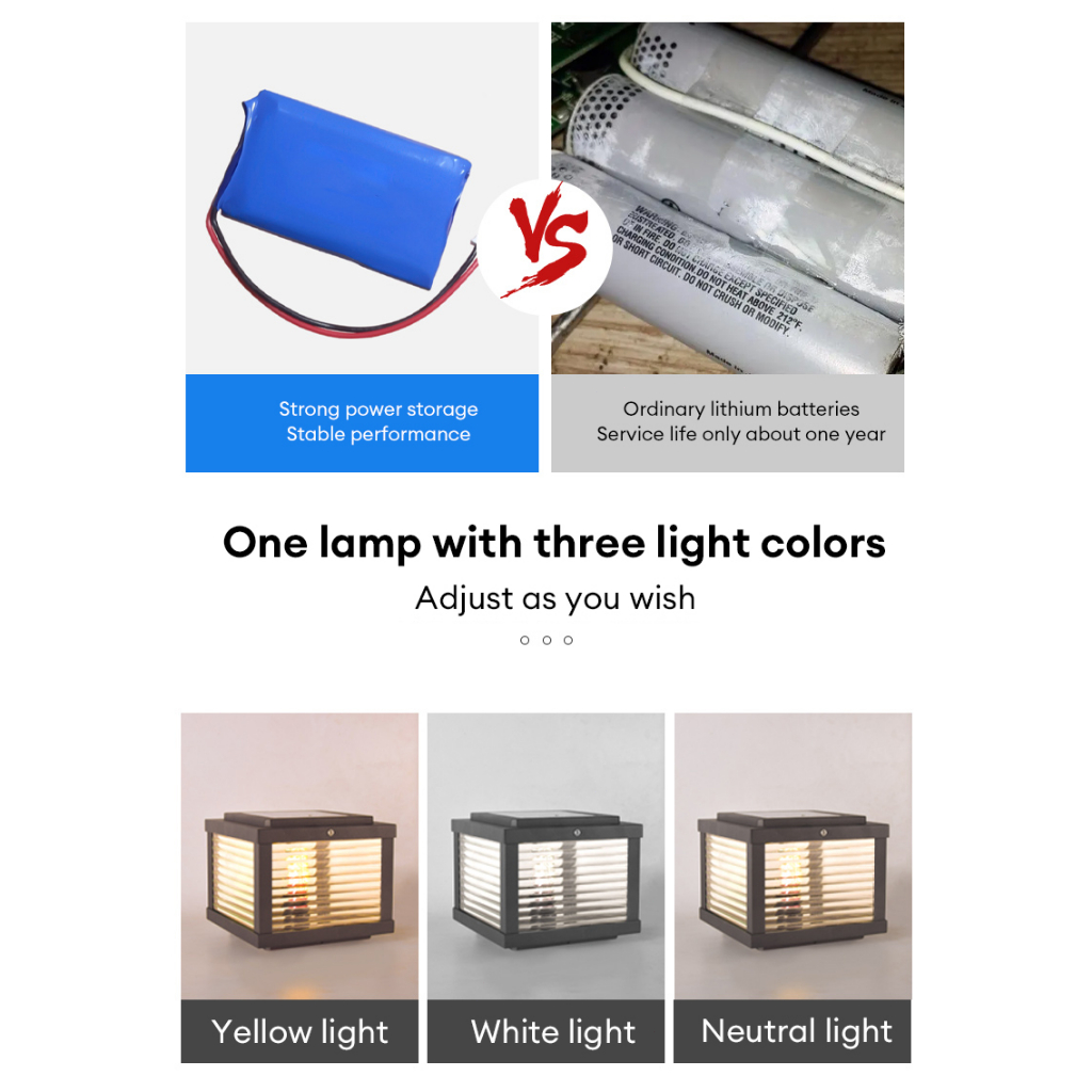 Lampu pagar solar/220V Garden light gate light Waterproof 3-Colors ...