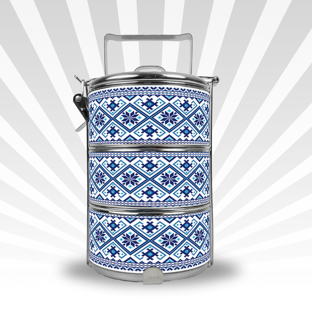 Designer Tiffin Carrier Upgraded Stainless Steel 12cm 3 Tier Gift ...