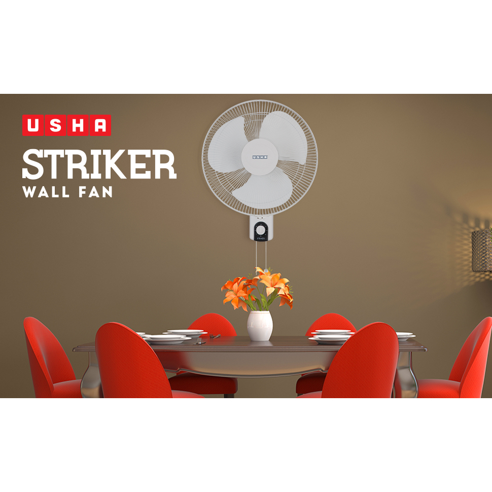 Usha Striker Hi-Speed 400 mm 3 Blades Wall Fan (White) | Shopee Malaysia