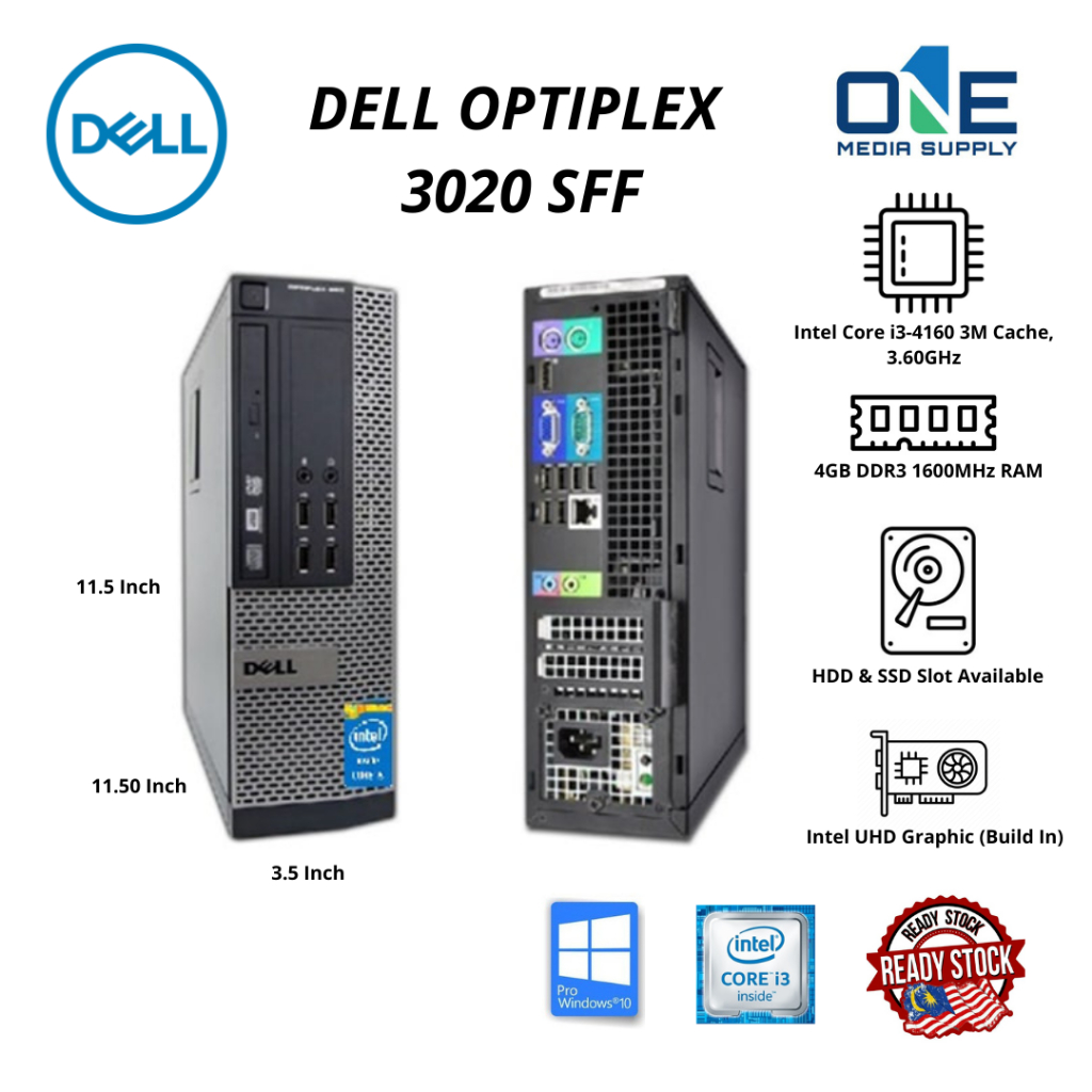 DELL OPTIPLEX 3020 SFF INTEL CORE I3 4TH GEN REFURBISHED PC UP TO 16GB RAM 1TB SSD | Shopee Malaysia