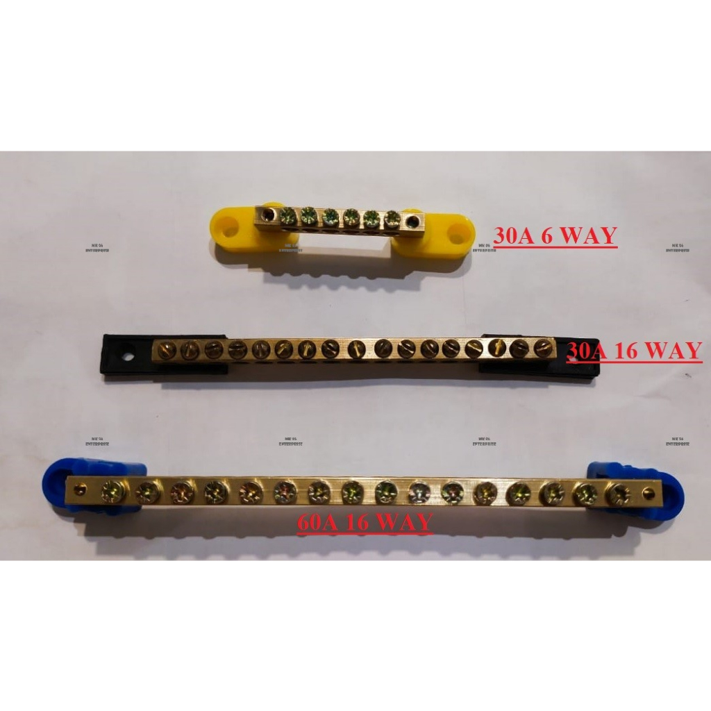 NEUTRAL LINK BAR / SCREW BRASS BAR (30A/ 60A) 6 WAY & 16 WAY | Shopee ...