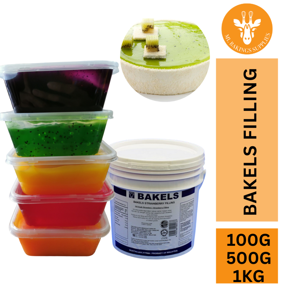 [READY STOCK] Bakels /Filling / Topping Strawberry/ Orange/ Mango/ Blueberry/ Kiwi/ 100g & 500g ...