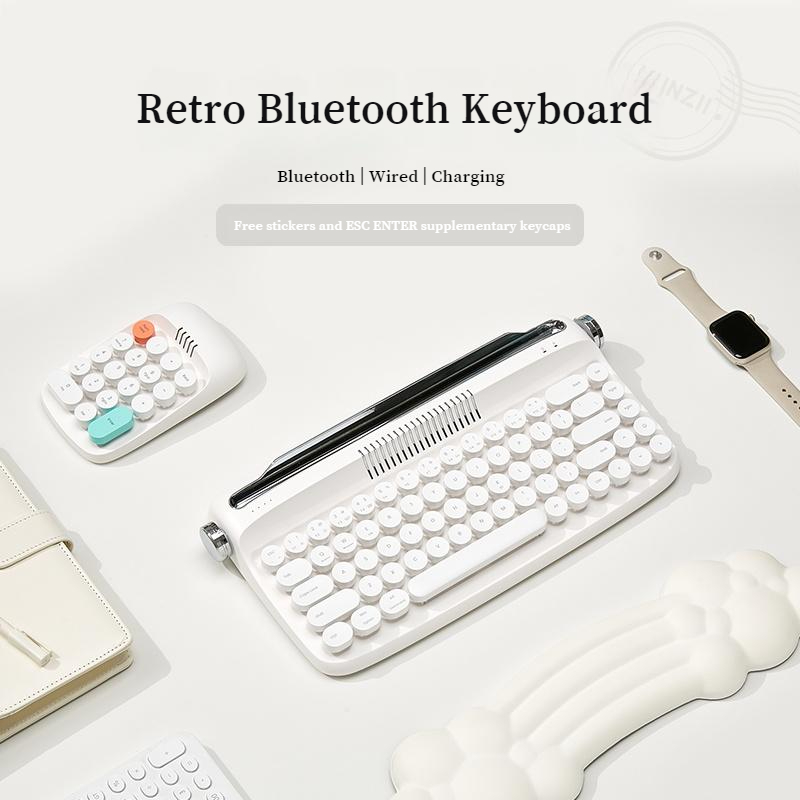 Actto B309 Keyboard 82keys Retro Bluetooth Wireless Keyboard Charging ...